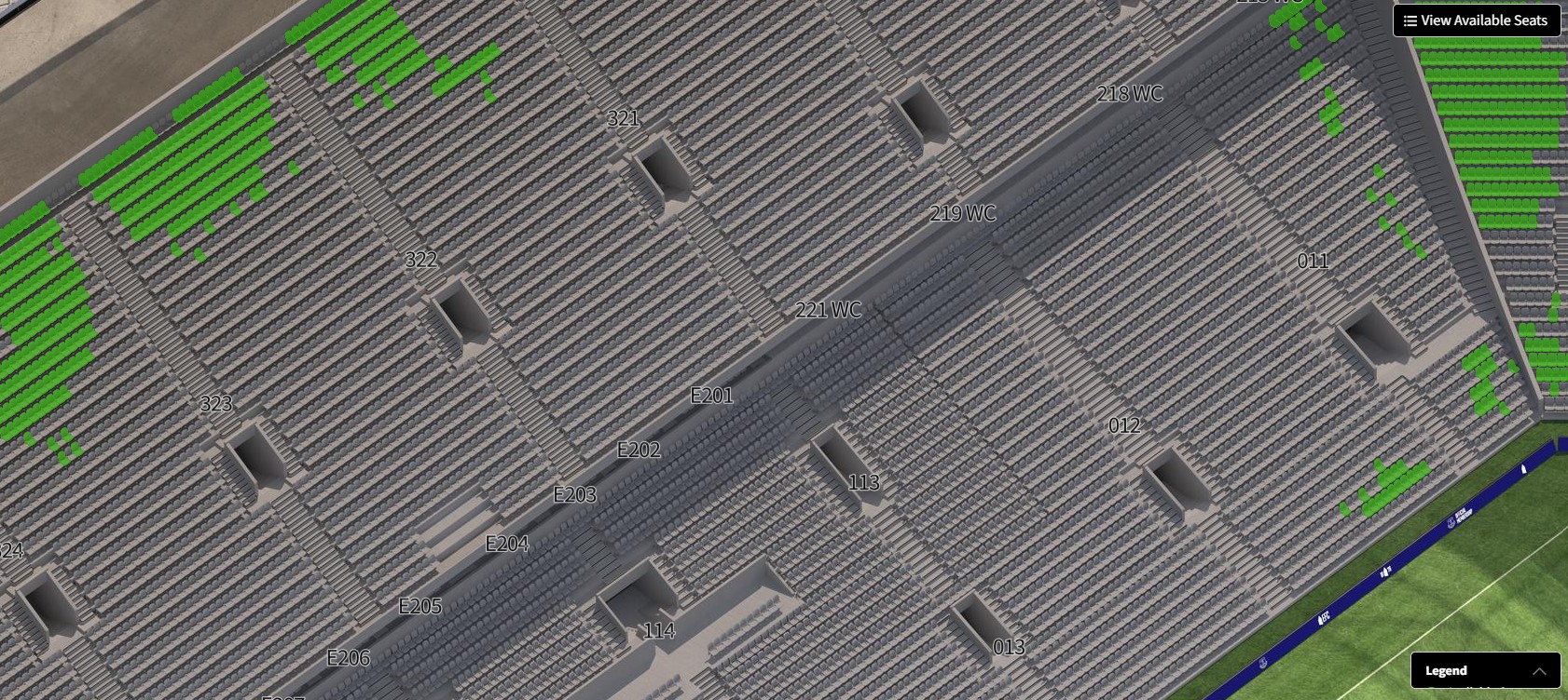 Every available seat at Bramley Moore according to the season ticket ...