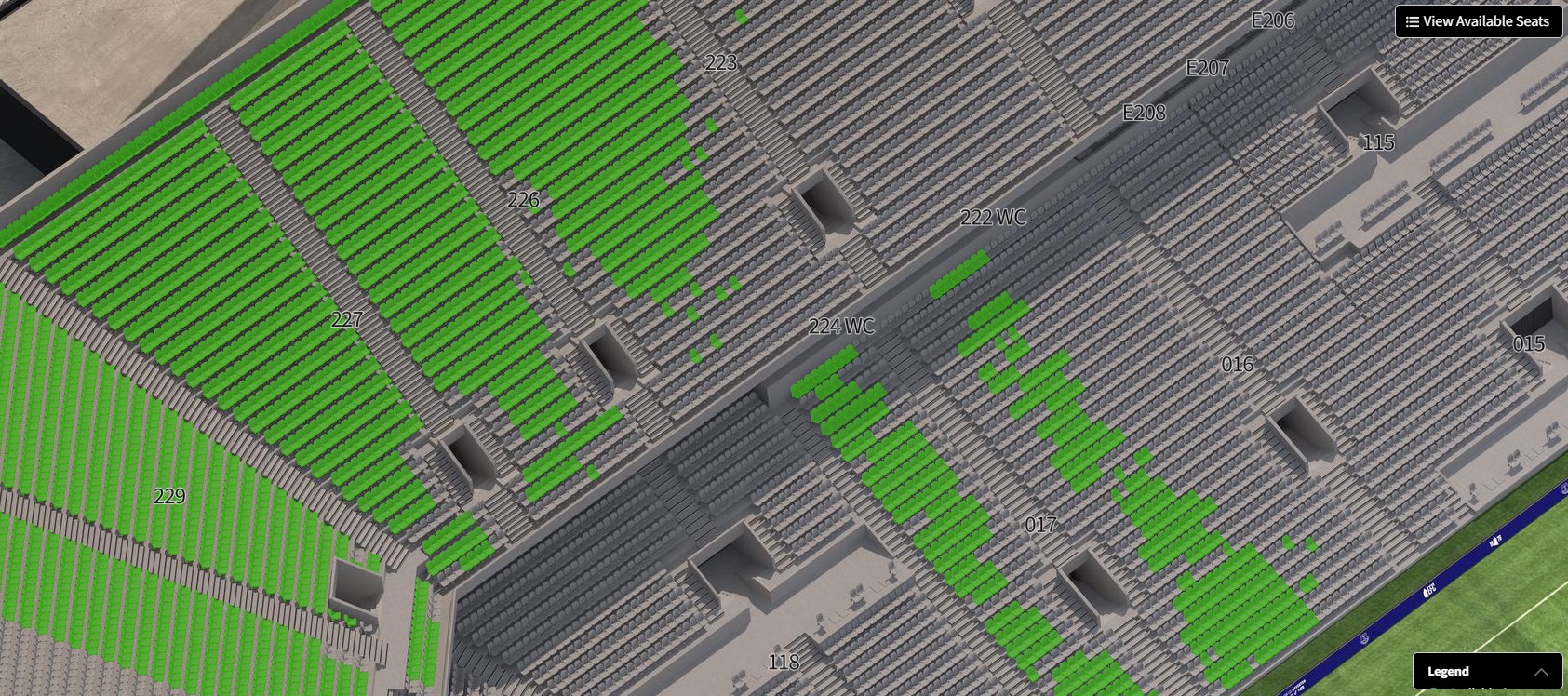 Every available seat at Bramley Moore according to the season ticket ...