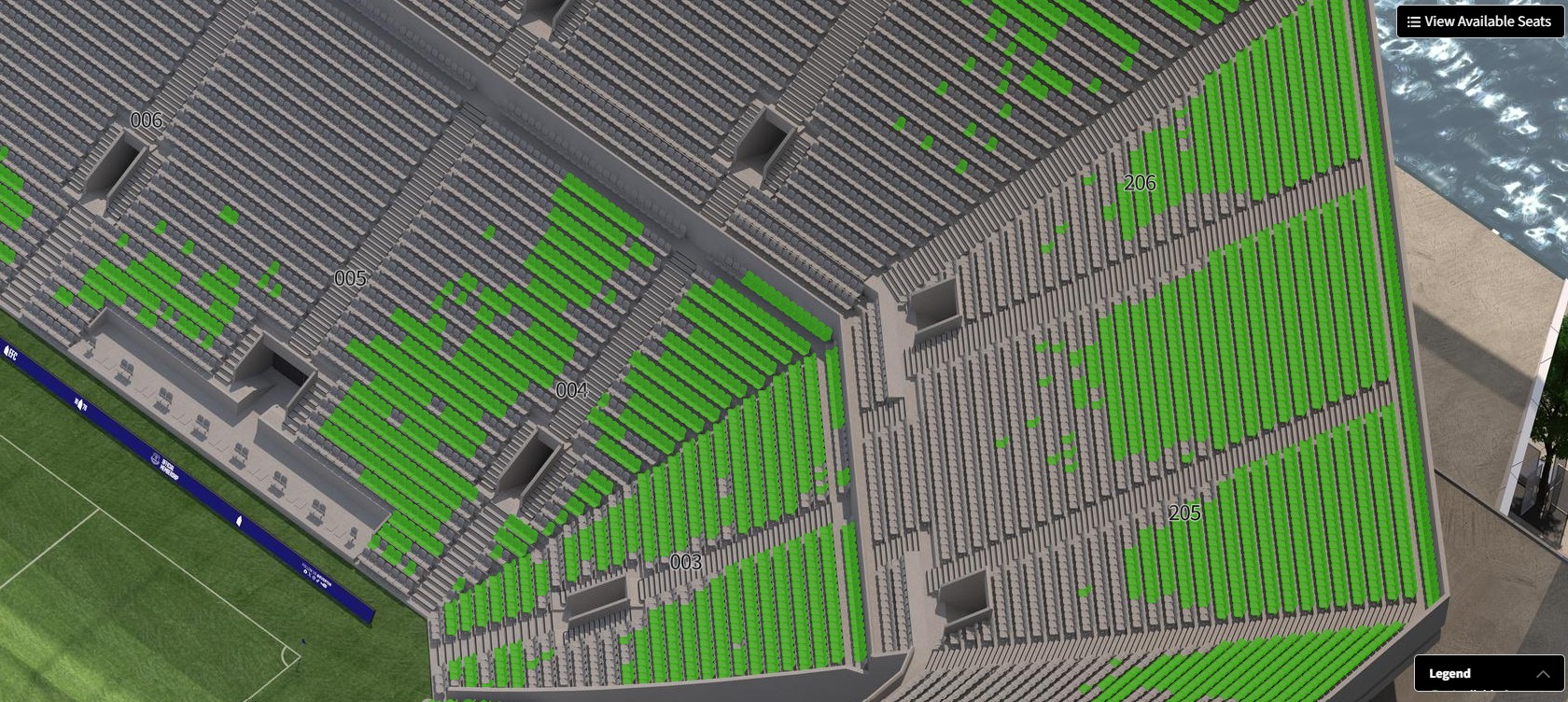 Every available seat at Bramley Moore according to the season ticket ...